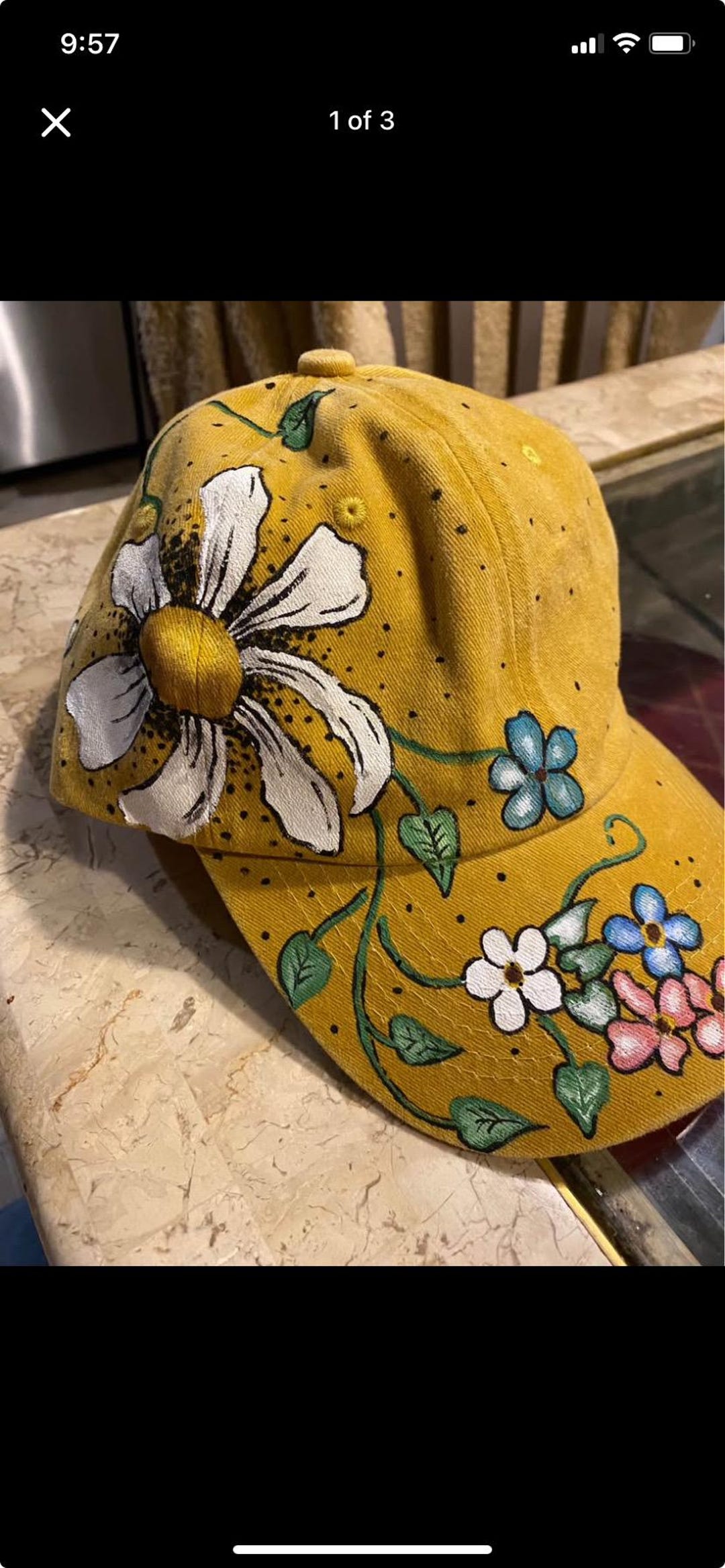 Hand Painted Women Ball Cap With Flowers - Etsy