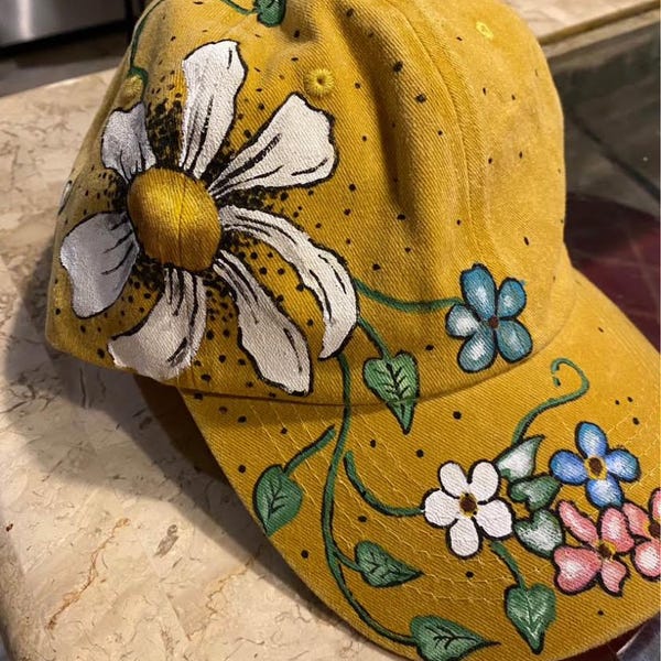 Handpainted Baseball Cap - Etsy