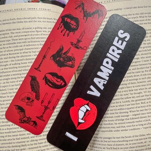 Vampire Bookmark, Gothic Bookmark, Horror Bookmark, Halloween Bookmark ...