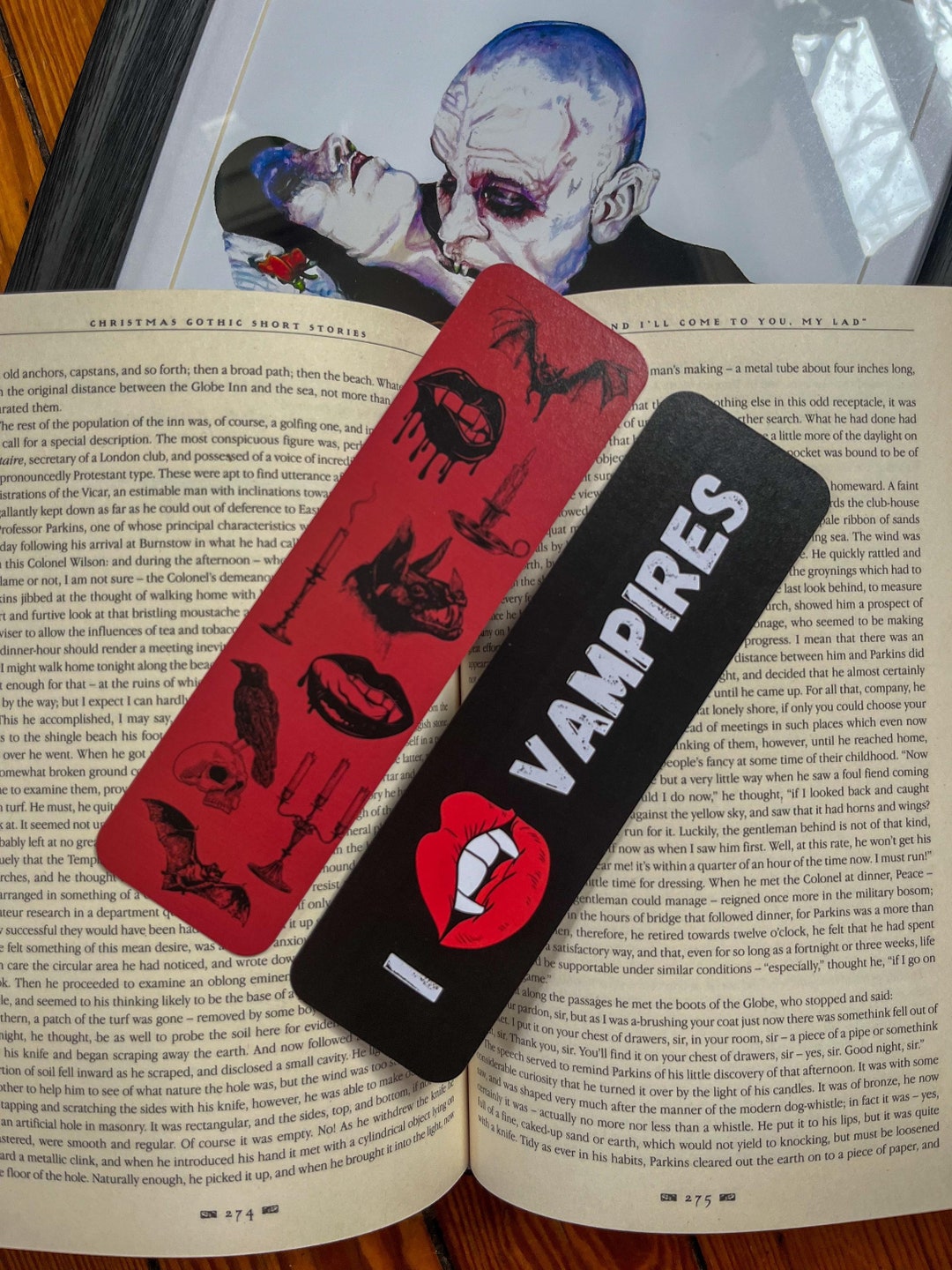 Vampire Bookmark, Gothic Bookmark, Horror Bookmark, Halloween Bookmark ...