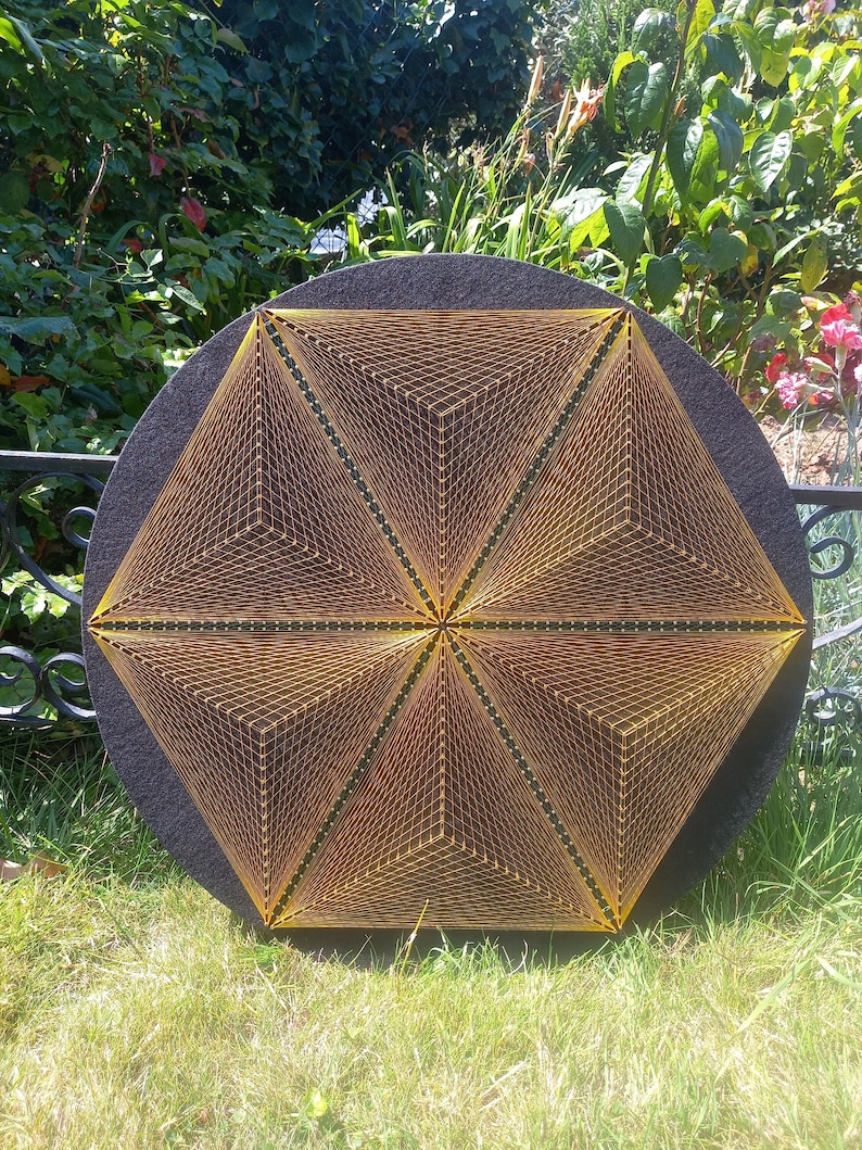 String Art Mandala Style Creative Homemade 3D Abstract Wall Hanging ...