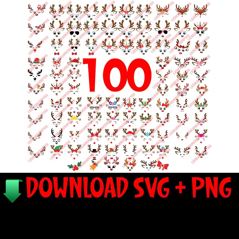 Caras de reno de navidad - Etsy México