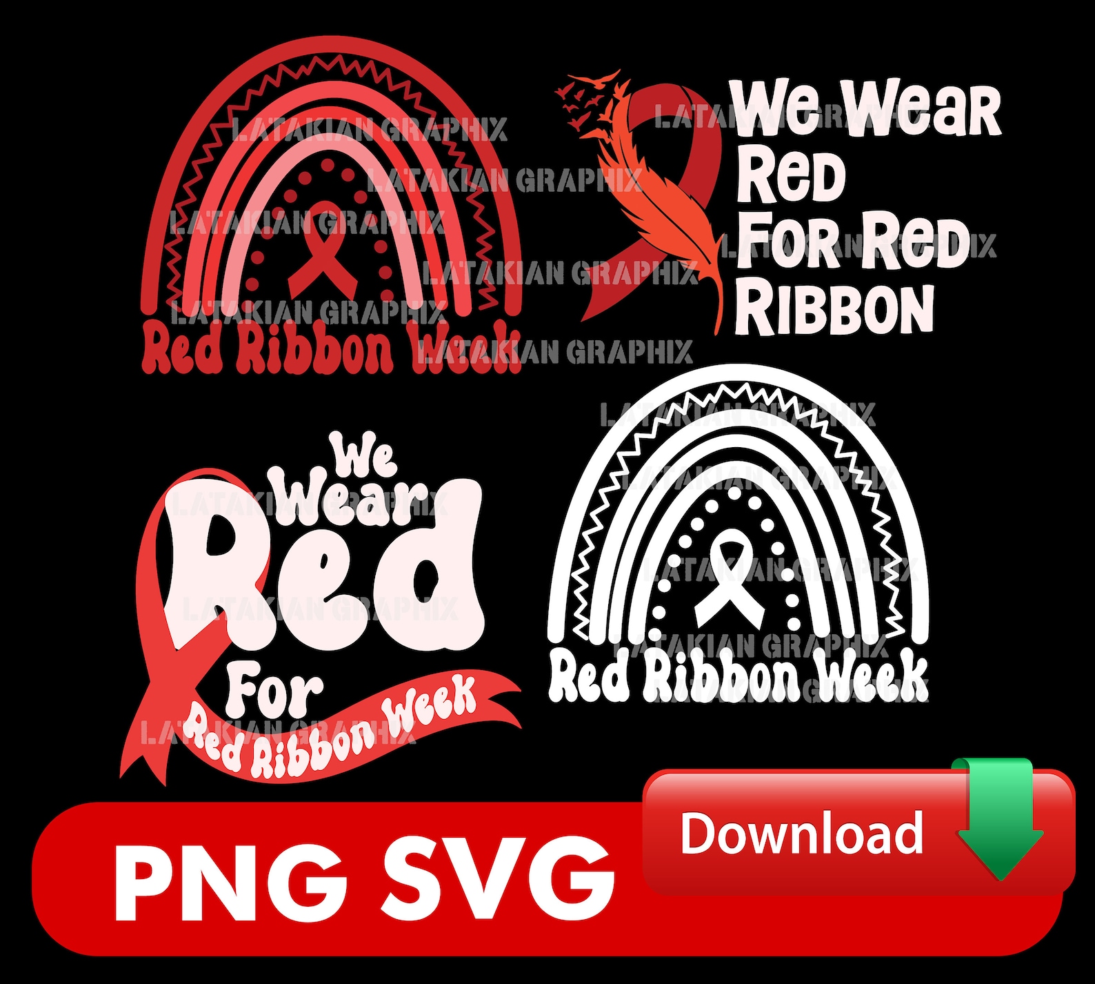 Red Ribbon Awareness Png Svg, Health Awareness Png Svg, Red Ribbon Png ...