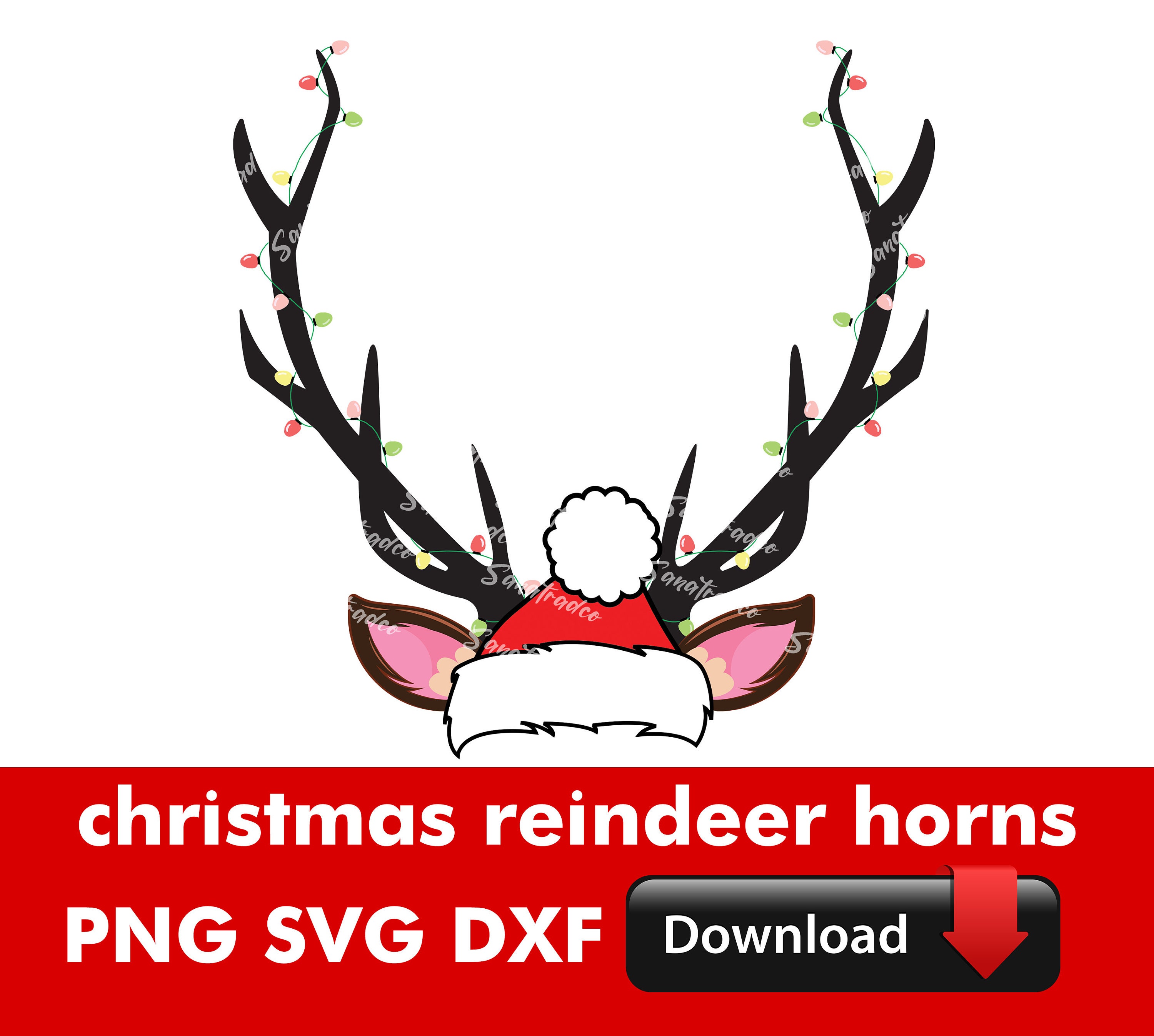 Antlers Svg Antlers Monogram Svg Christmas Svg Reindeer - Etsy