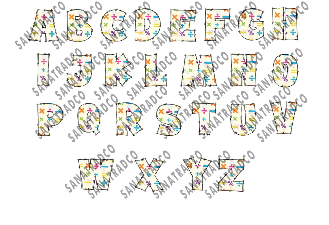 School Doodle Alphabet Bundle School PNG SVG Letters Numbers - Etsy