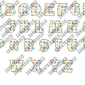 School Doodle Alphabet Bundle, School PNG SVG Letters, Numbers ...