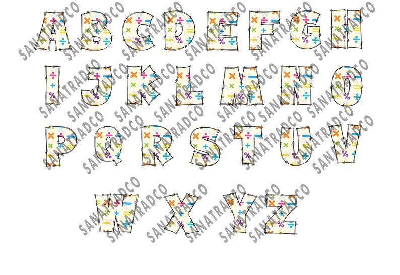 School Doodle Alphabet Bundle School PNG SVG Letters Numbers - Etsy