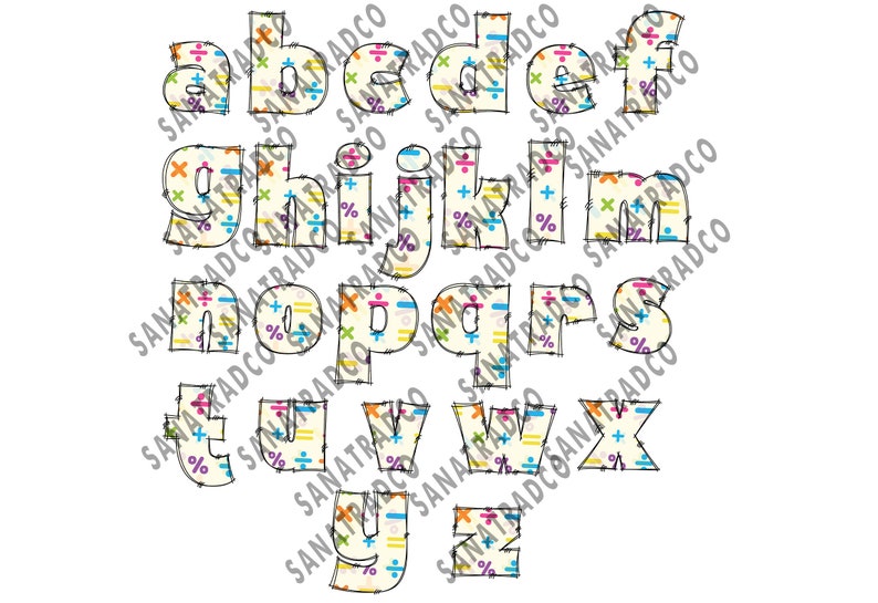 School Doodle Alphabet Bundle School PNG SVG Letters Numbers - Etsy