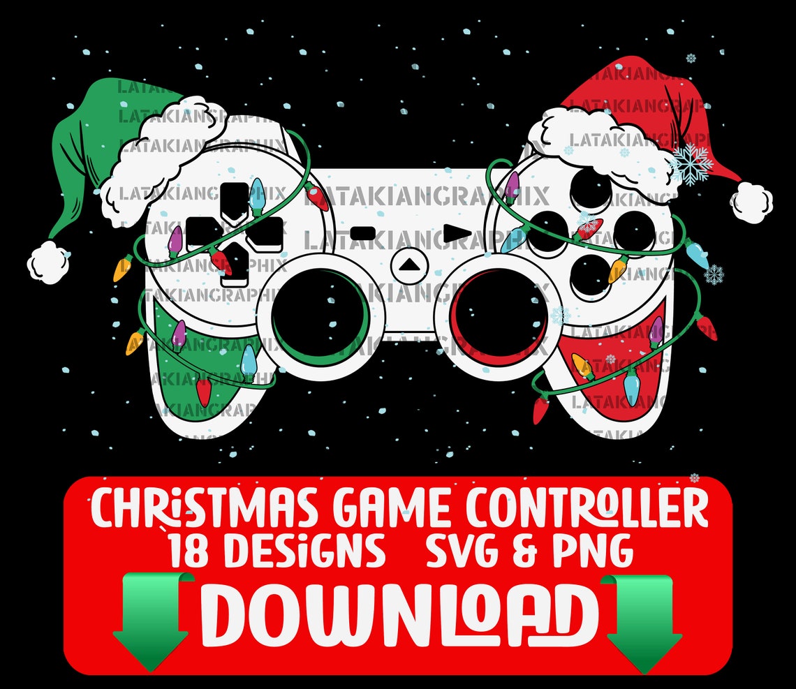 Christmas Game Controller PNG & SVG Bundle Christmas - Etsy
