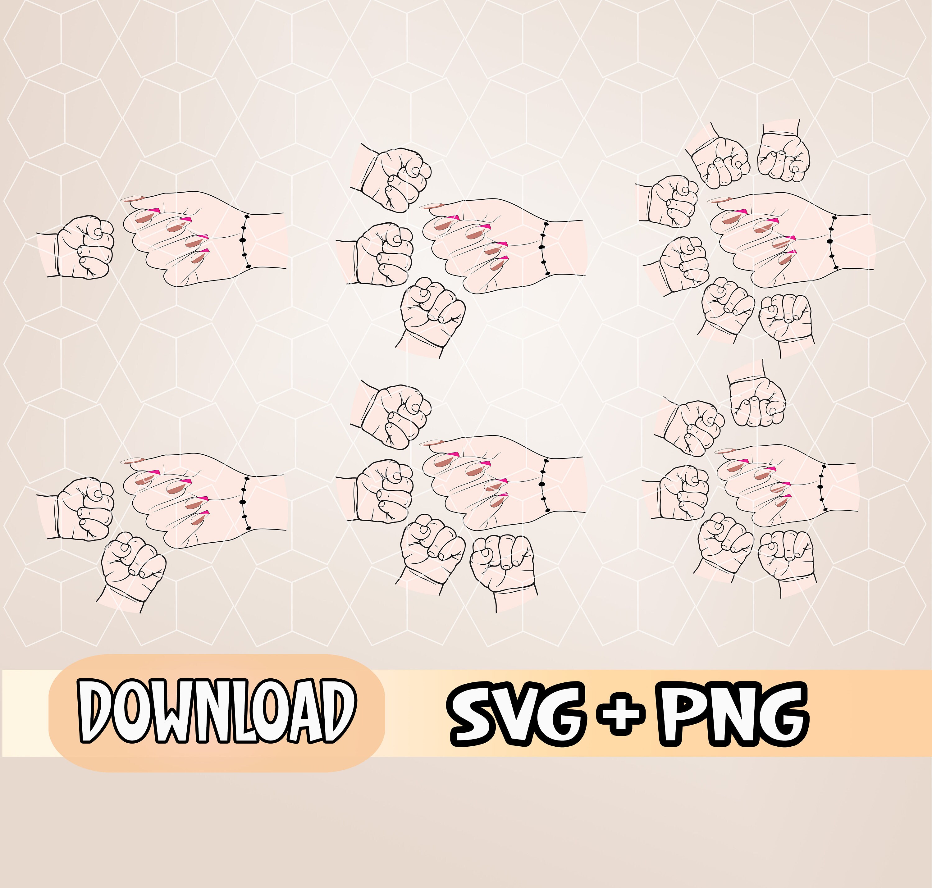 Moms and Daughters Fist Bump SVG, Mother's Day Cut Files (digital ...