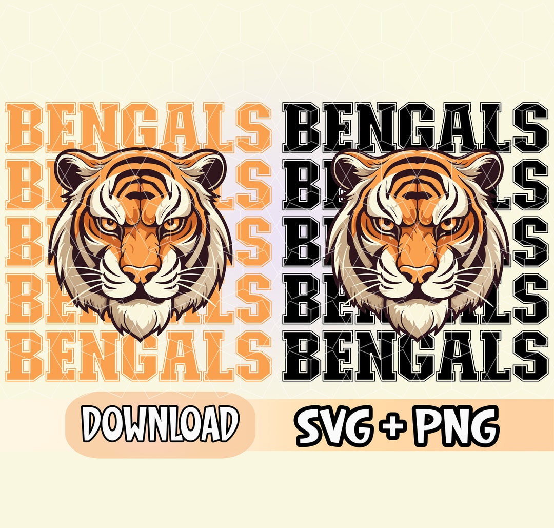 Bengals SVG PNG, Bengals Face Svg, B Bengals Svg, Bengals Mascot Svg ...