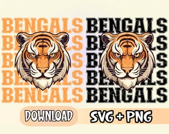 Bengals SVG PNG, Bengals Face Svg, Bengals Claw Svg, Bengals Mascot Svg, Bengals Cheer Svg ...