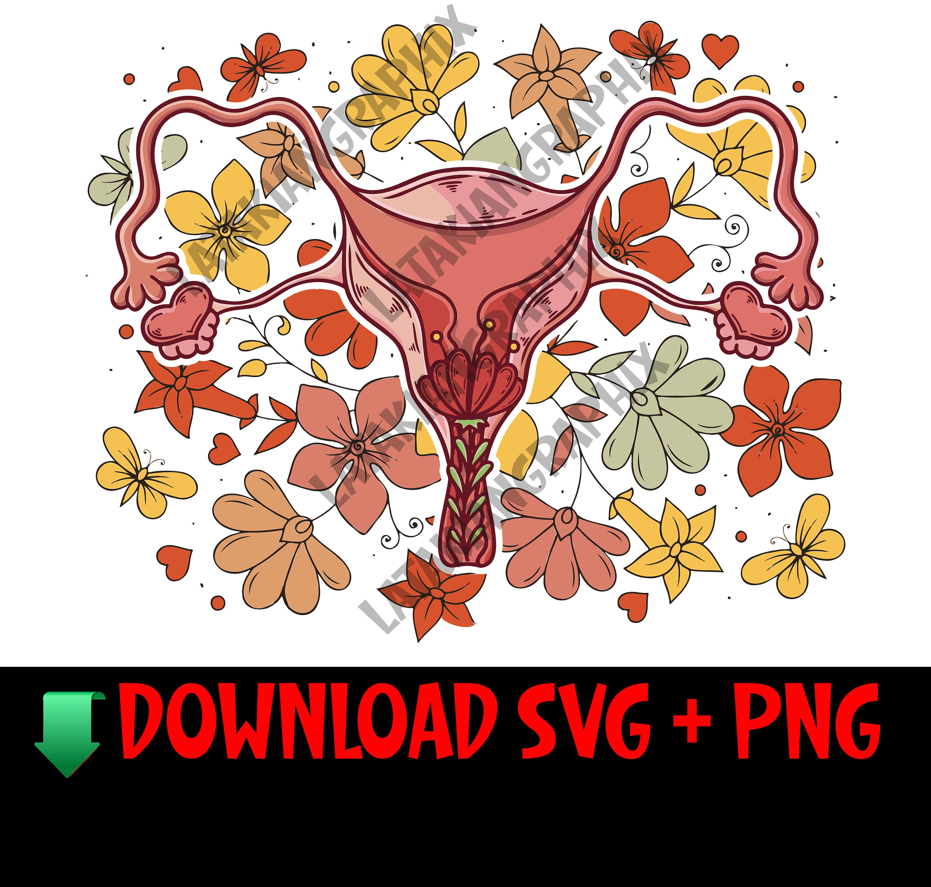 Floral Utérus png svg Utérus png svgUtérus svg - Etsy Canada