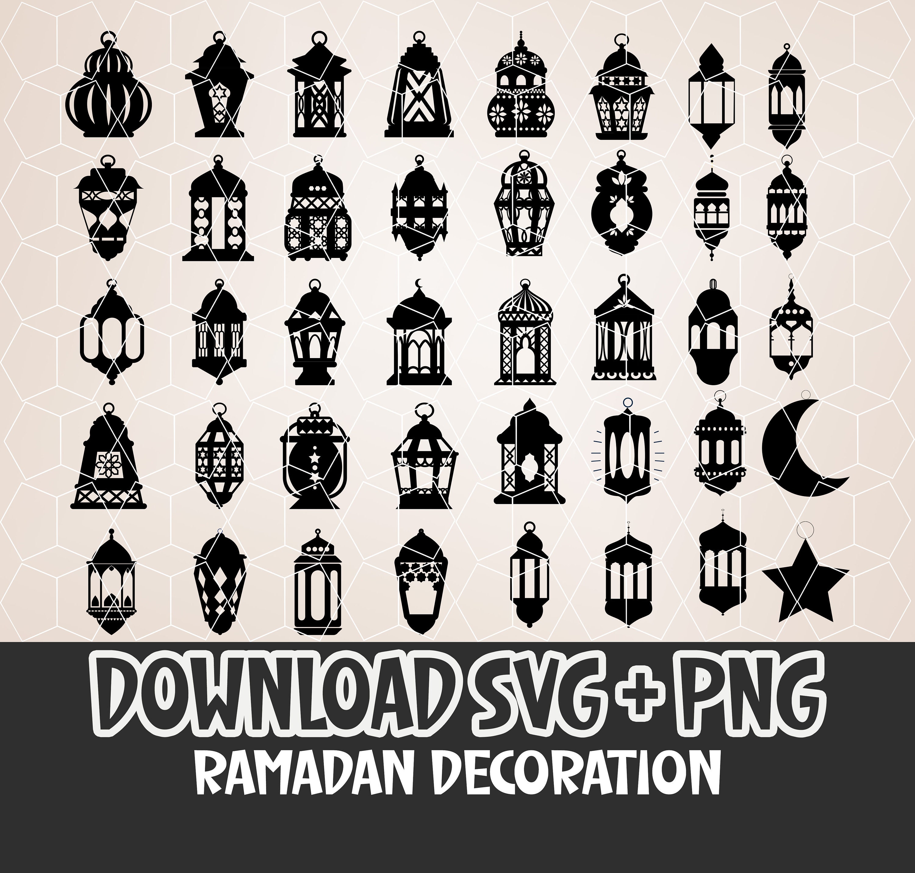 Ramadan Lantern Svg, Isalmic Wall Art Vector, Ramdan Mubarak SVG, Files ...