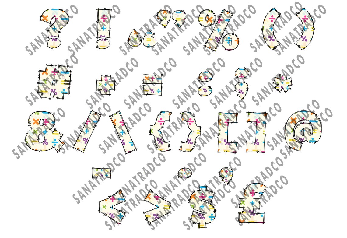 School Doodle Alphabet Bundle School PNG SVG Letters Numbers - Etsy