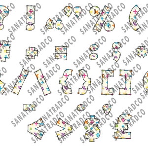 School Doodle Alphabet Bundle, School PNG SVG Letters, Numbers ...