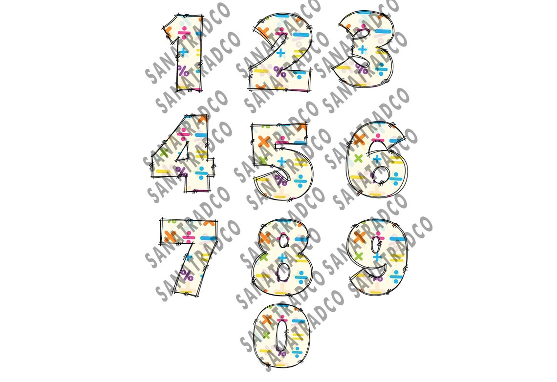School Doodle Alphabet Bundle School PNG SVG Letters Numbers - Etsy