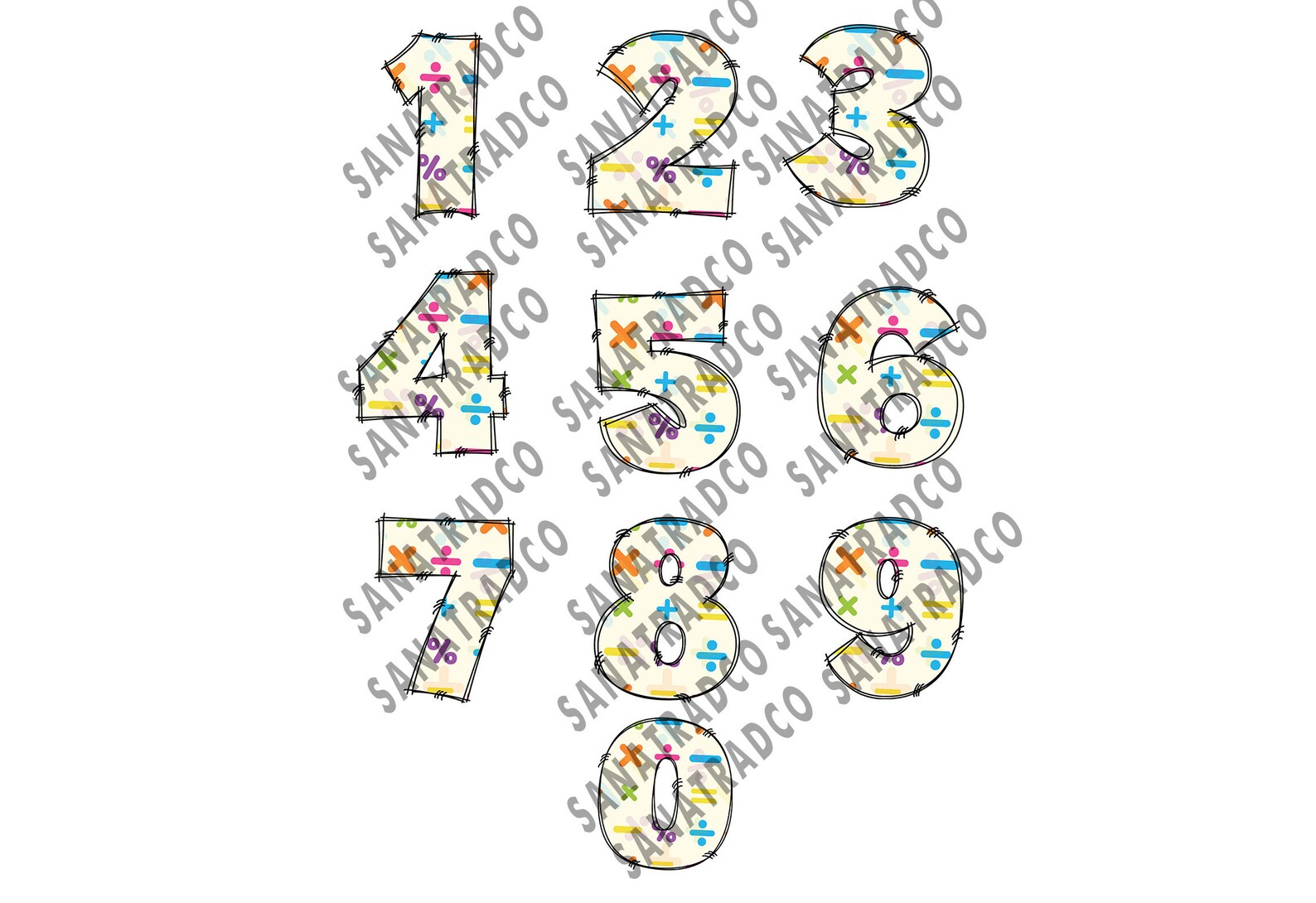 School Doodle Alphabet Bundle School PNG SVG Letters Numbers - Etsy