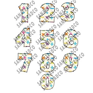 School Doodle Alphabet Bundle, School PNG SVG Letters, Numbers ...