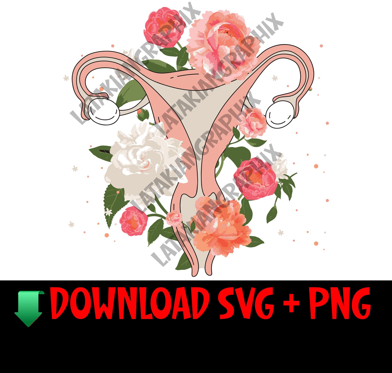 Floral Uterus Png Svg uterus Png Svguterus Svg Bundle high - Etsy