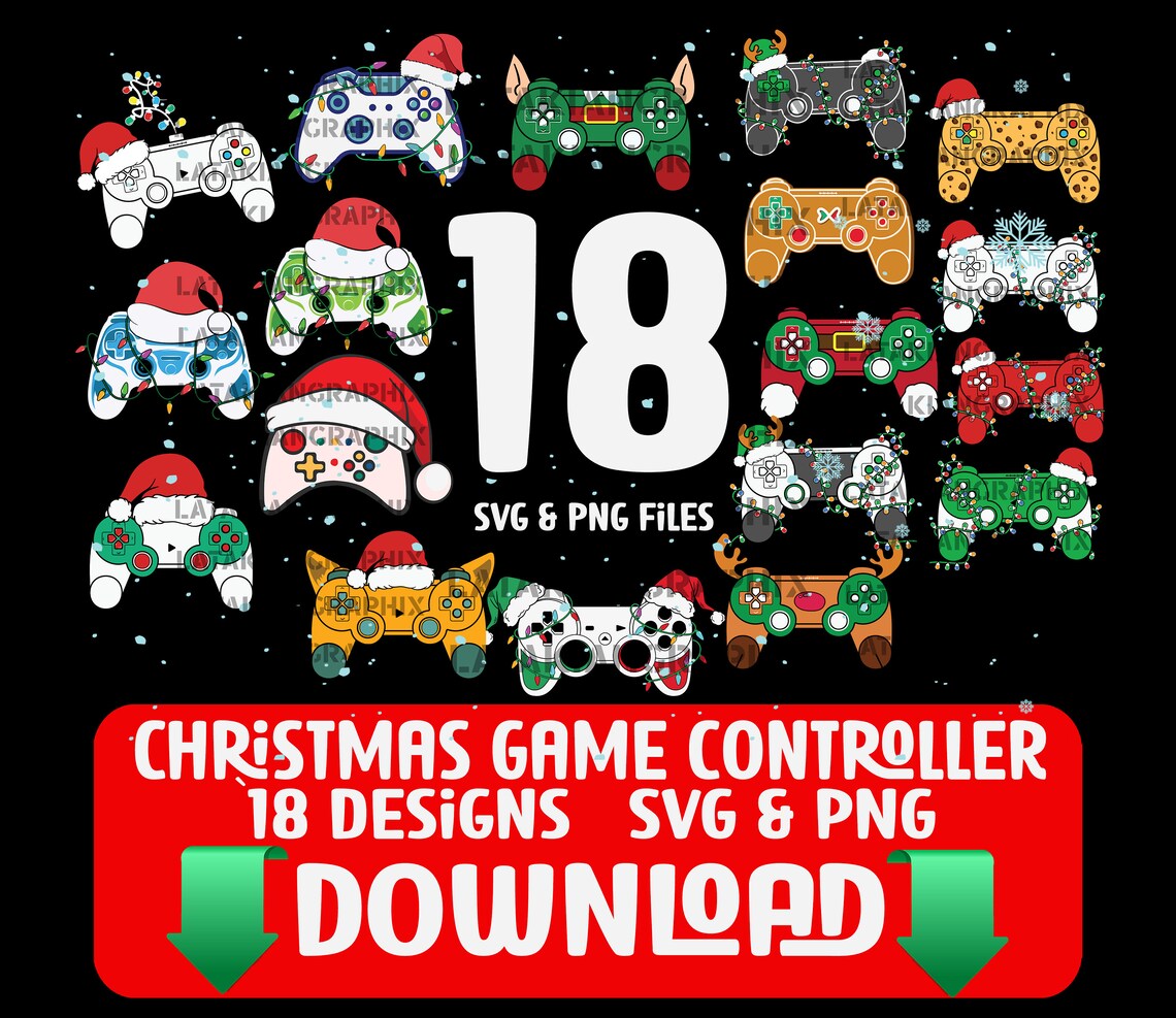 Christmas Game Controller PNG & SVG Bundle Christmas - Etsy