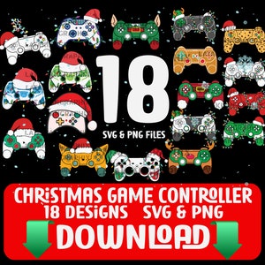 Christmas Game Controller PNG & SVG Bundle, Christmas Joysticks Svg Png ...