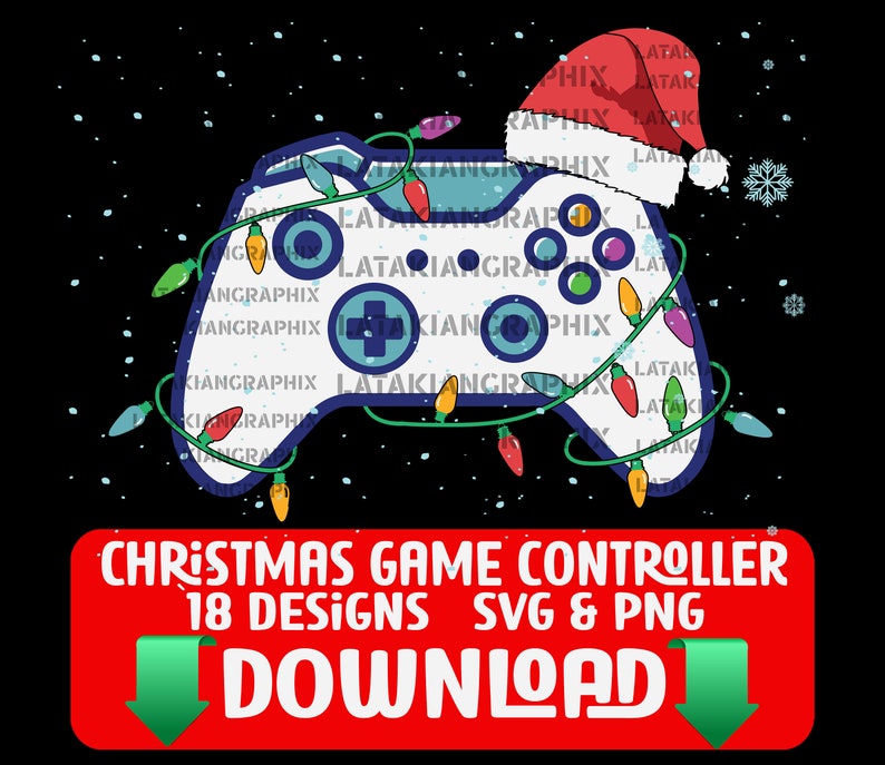 Christmas Game Controller PNG & SVG Bundle Christmas - Etsy