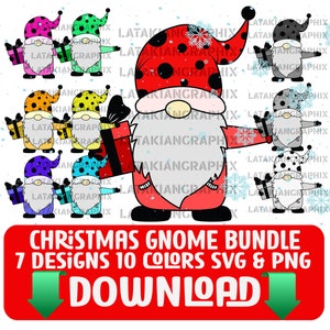Christmas Gnome Bundle SVG PNG Laser Cut File,christmas Gnome Svg ...