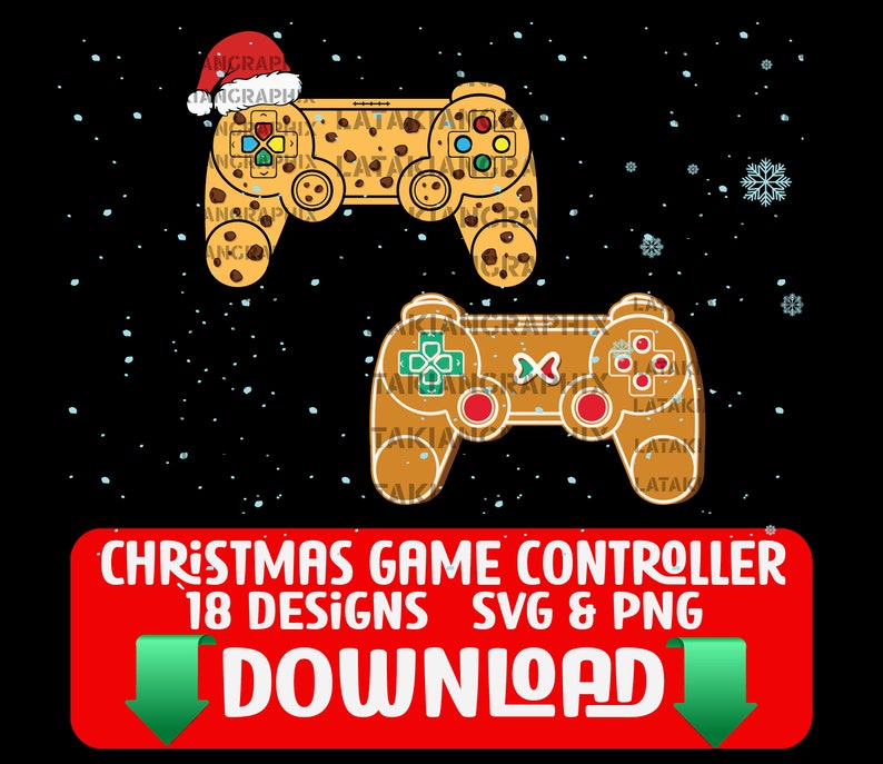 Christmas Game Controller PNG & SVG Bundle, Christmas Joysticks Svg Png ...