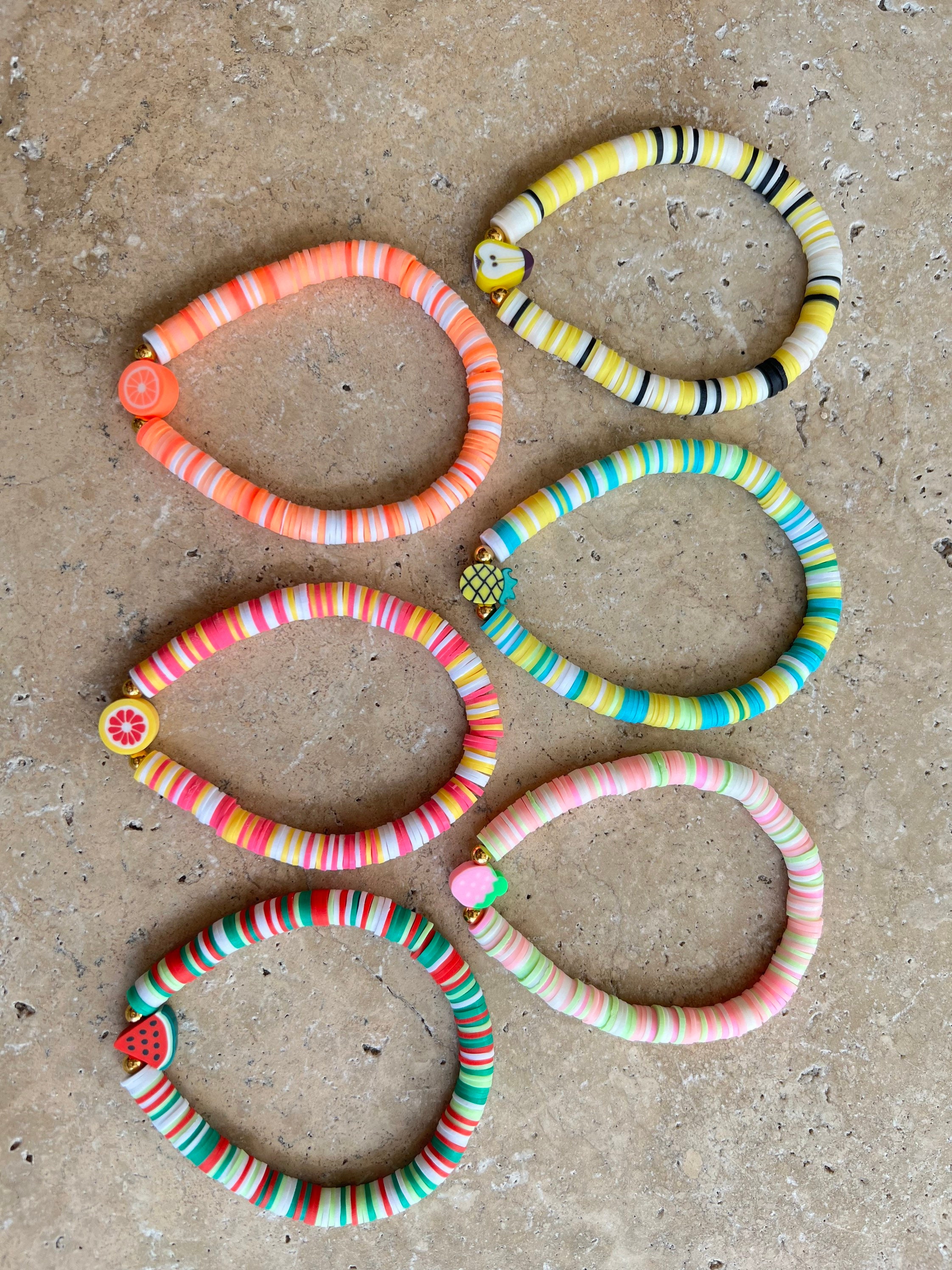 YOU PICK Preppy Fruit Theme Clay Bracelets Heishi - Etsy UK