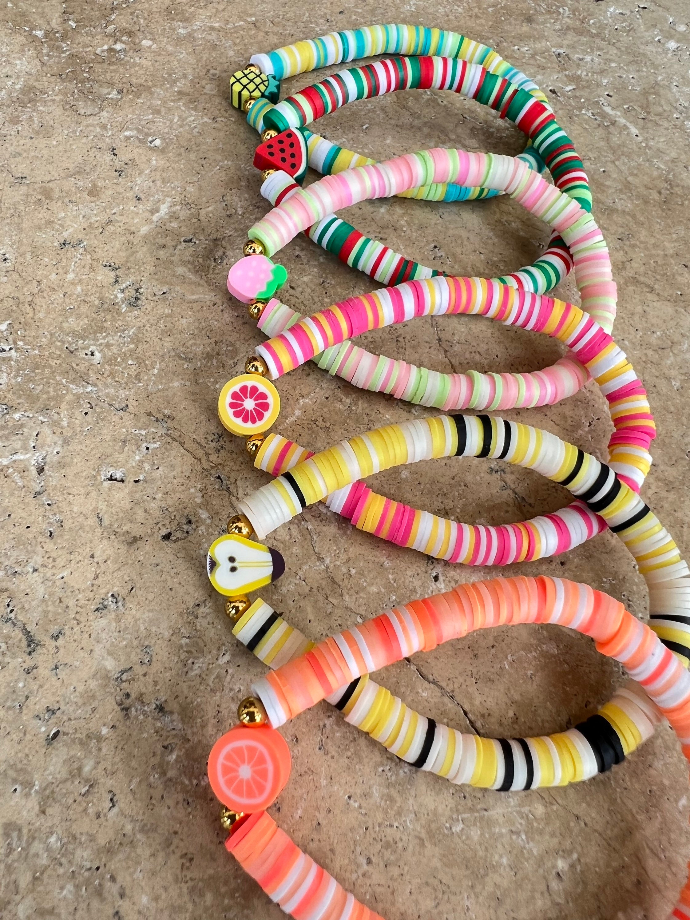 YOU PICK Preppy Fruit Theme Clay Bracelets Heishi - Etsy UK