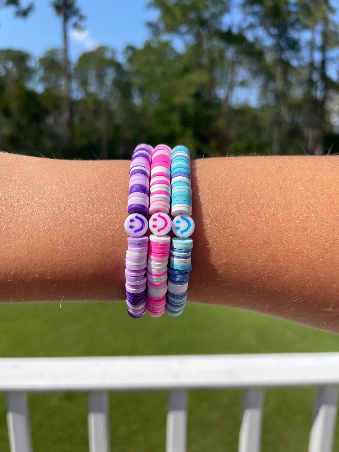 Pink, Blue, and Purple PREPPY Bracelets Clay - Etsy