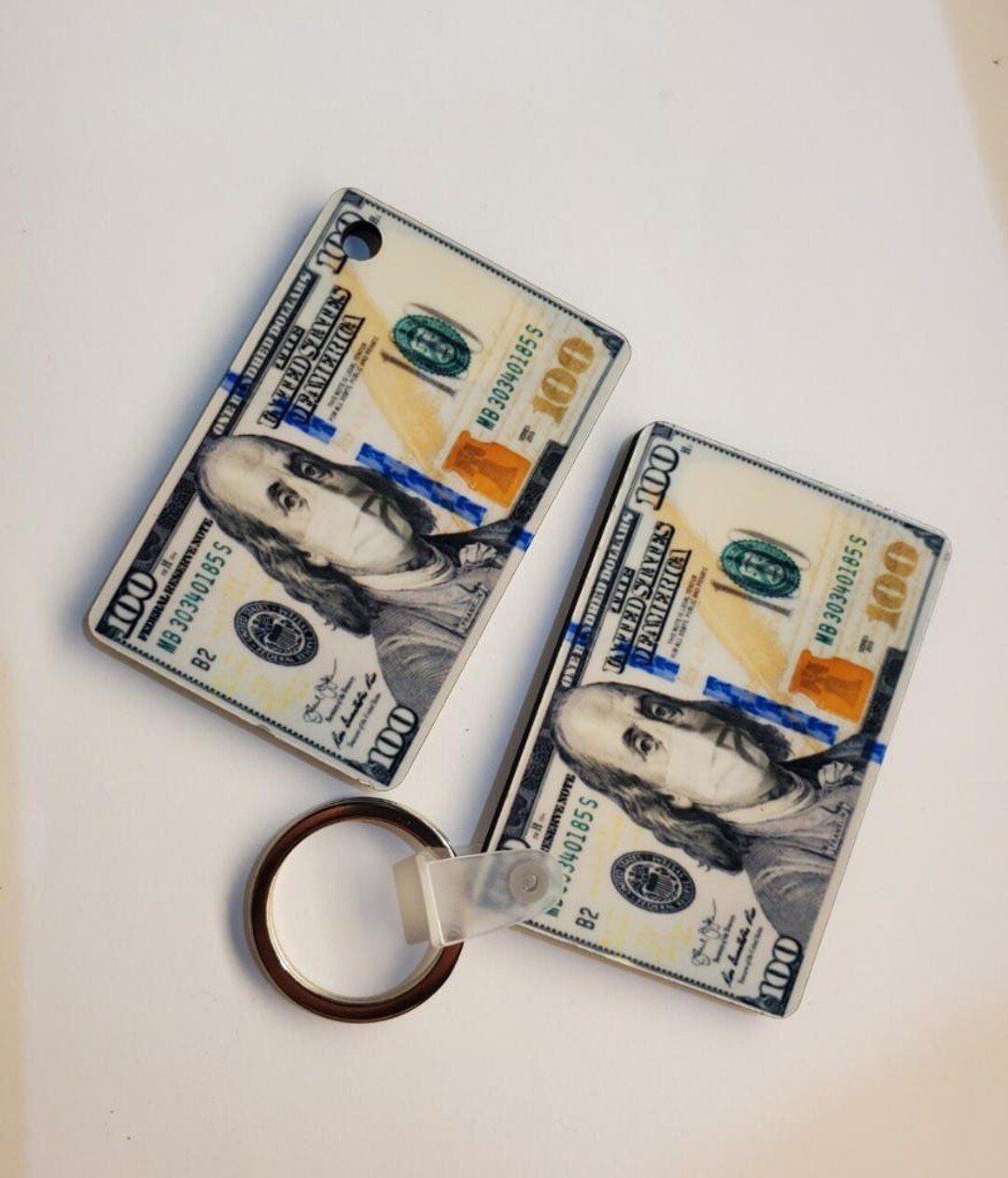 100 Dollar Bill Keychain - Etsy