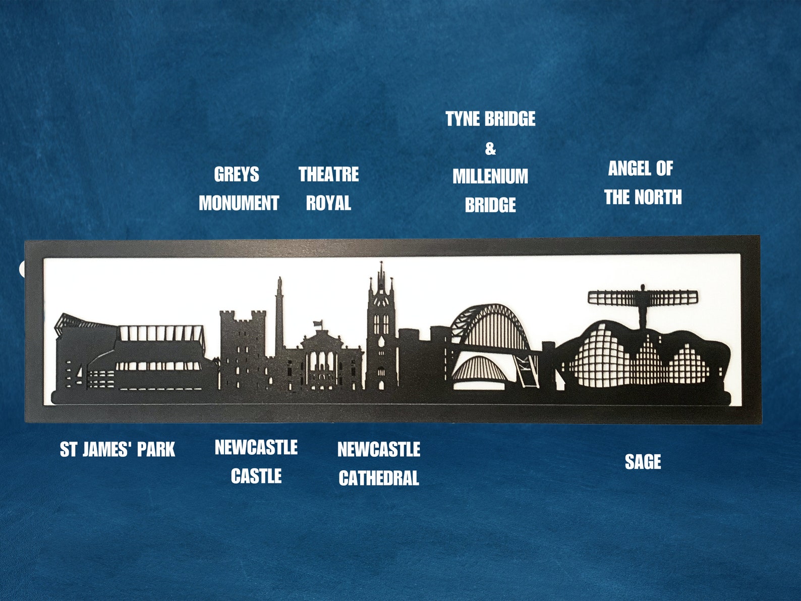 Newcastle Skyline Wall Art, Newcastle Gift - Newcastle Cityscape ...