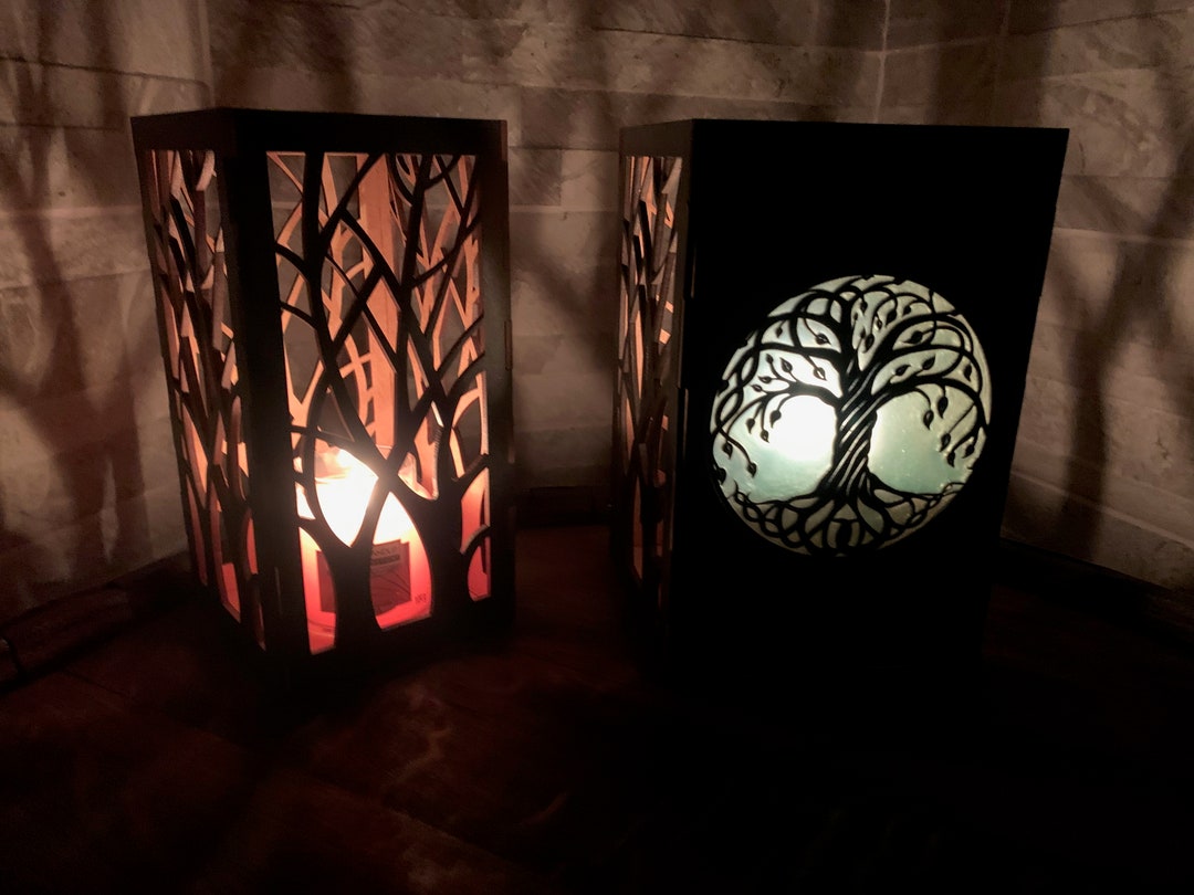 Tree of Life Resin Forest Trees Candle Holder Shadow Cast Votive Candle ...