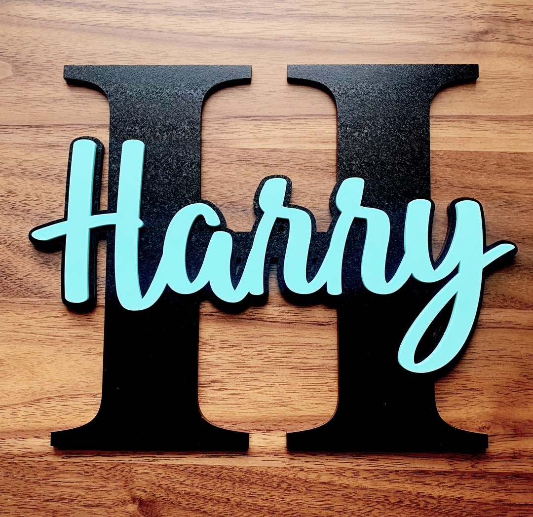 Personalised Name and Letter Sign, Personalised Wood and Acrylic Letter ...