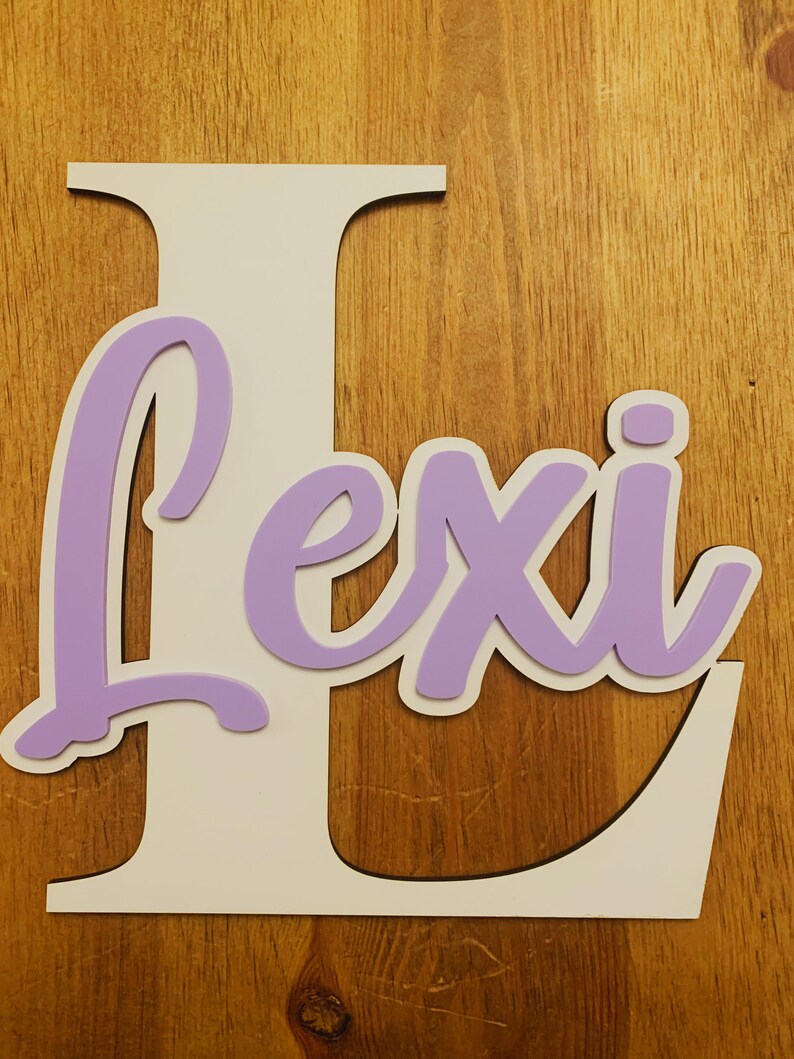 Personalised Name and Letter Sign, Personalised Wood and Acrylic Letter ...