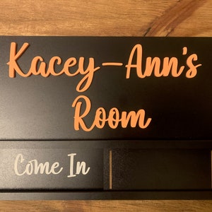 Personalised Bedroom Door Sign - Sliding Door Sign - Name Plaque - Wood ...
