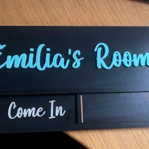 Personalised Bedroom Door Sign, Sliding Door Sign, Name Plaque, Wood ...