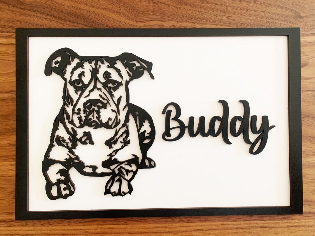 Personalised Staffordshire Bull Terrier Wall Art - Staffie Sign - Bull ...