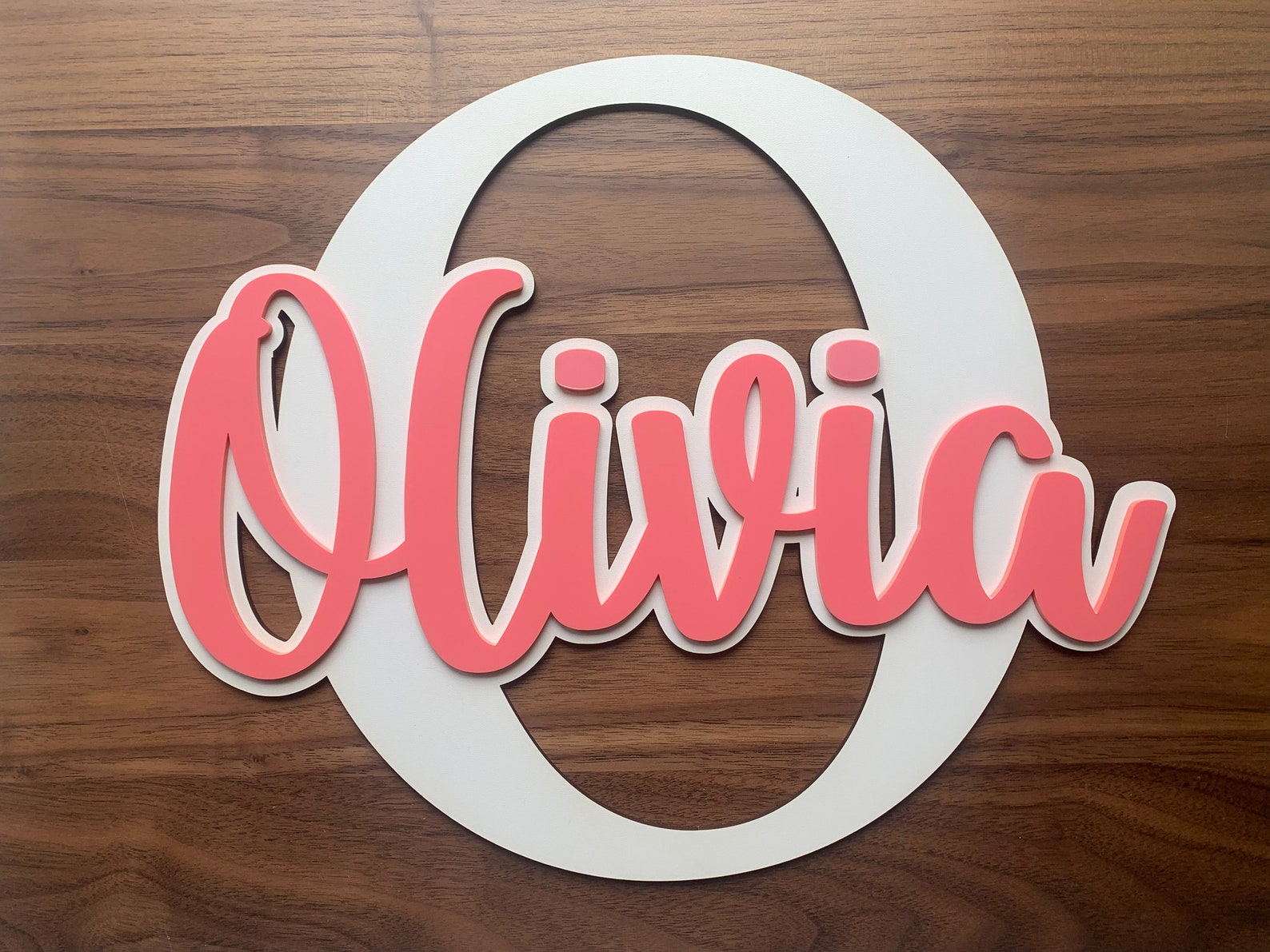 Personalised Name and Letter Sign, Personalised Wood and Acrylic Letter ...