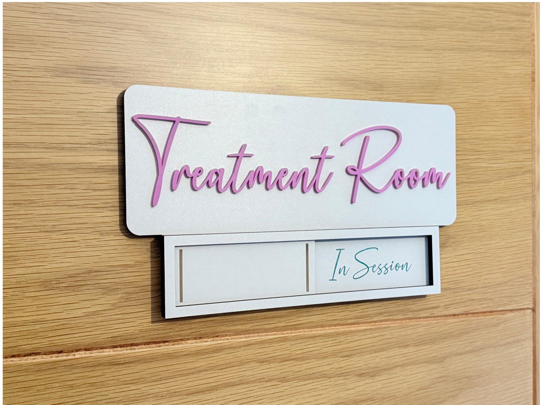 Personalised Sliding Door Sign – White Wood, Office Name Plaque, in ...