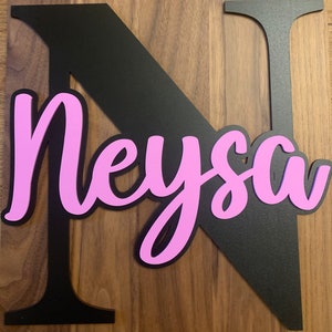 Personalised Name and Letter Sign, Personalised Wood and Acrylic Letter ...