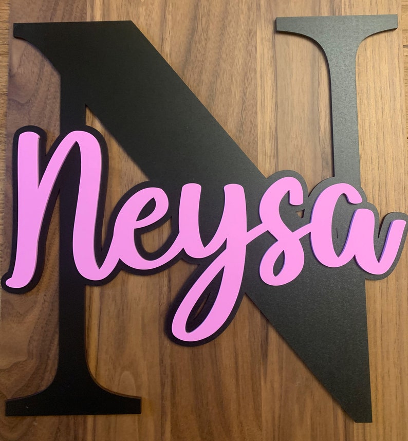 Personalised Name and Letter Sign, Personalised Wood and Acrylic Letter ...