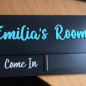 Personalised Bedroom Door Sign - Sliding Door Sign - Name Plaque - Wood ...