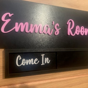 Personalised Bedroom Door Sign - Sliding Door Sign - Name Plaque - Wood ...