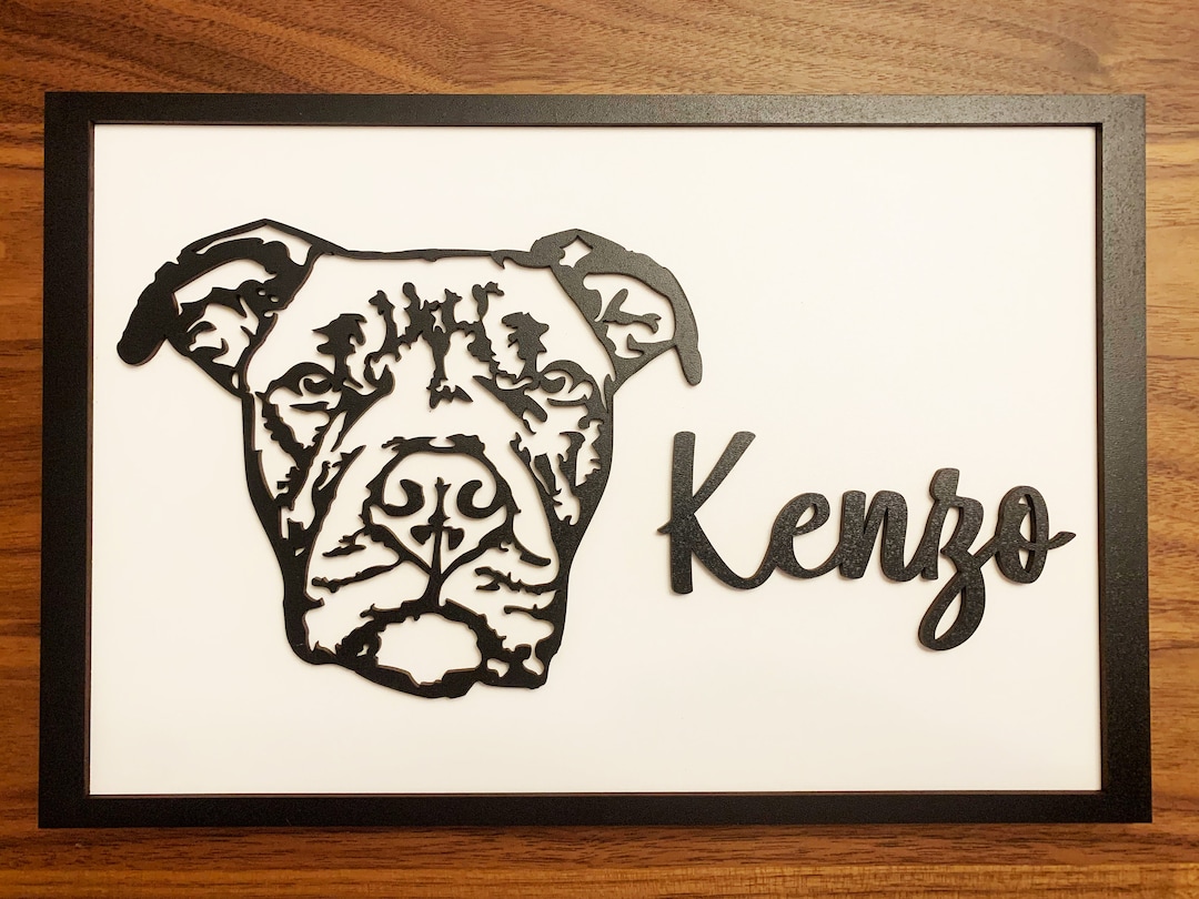 Personalised XL American Bully Art - XL Bully Gift - American Bulldog ...