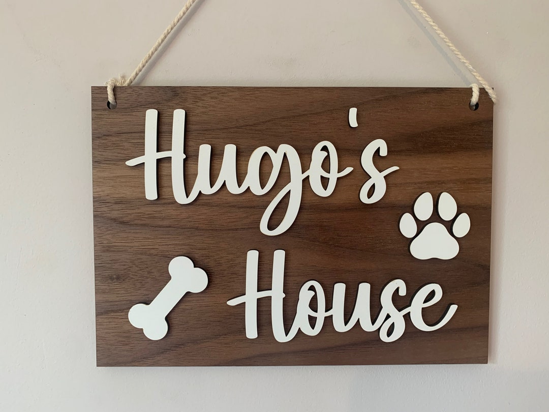 Personalised Dog Name Sign, 3D Wood Dog Name Sign, Custom Dog Name Sign ...