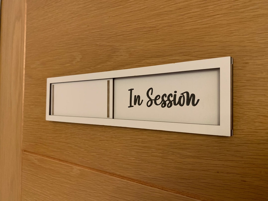 White Personalised Slider Door Sign, Sliding Door Sign, Meeting Room ...