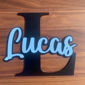 Personalised Name and Letter Sign, Personalised Wood and Acrylic Letter ...